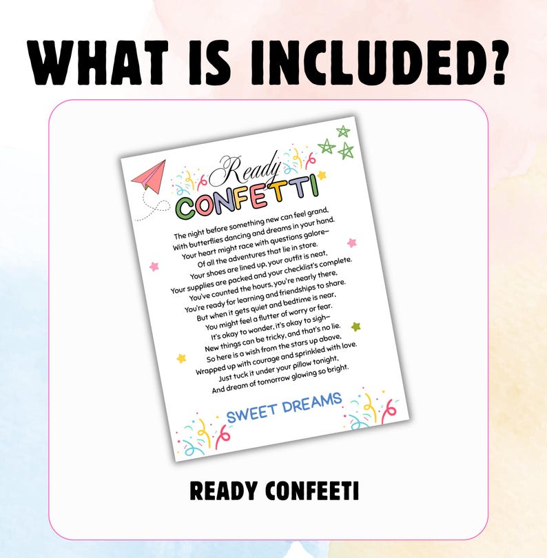Bestseller Ready Confetti Letter Printable, Night Before School Gift ...