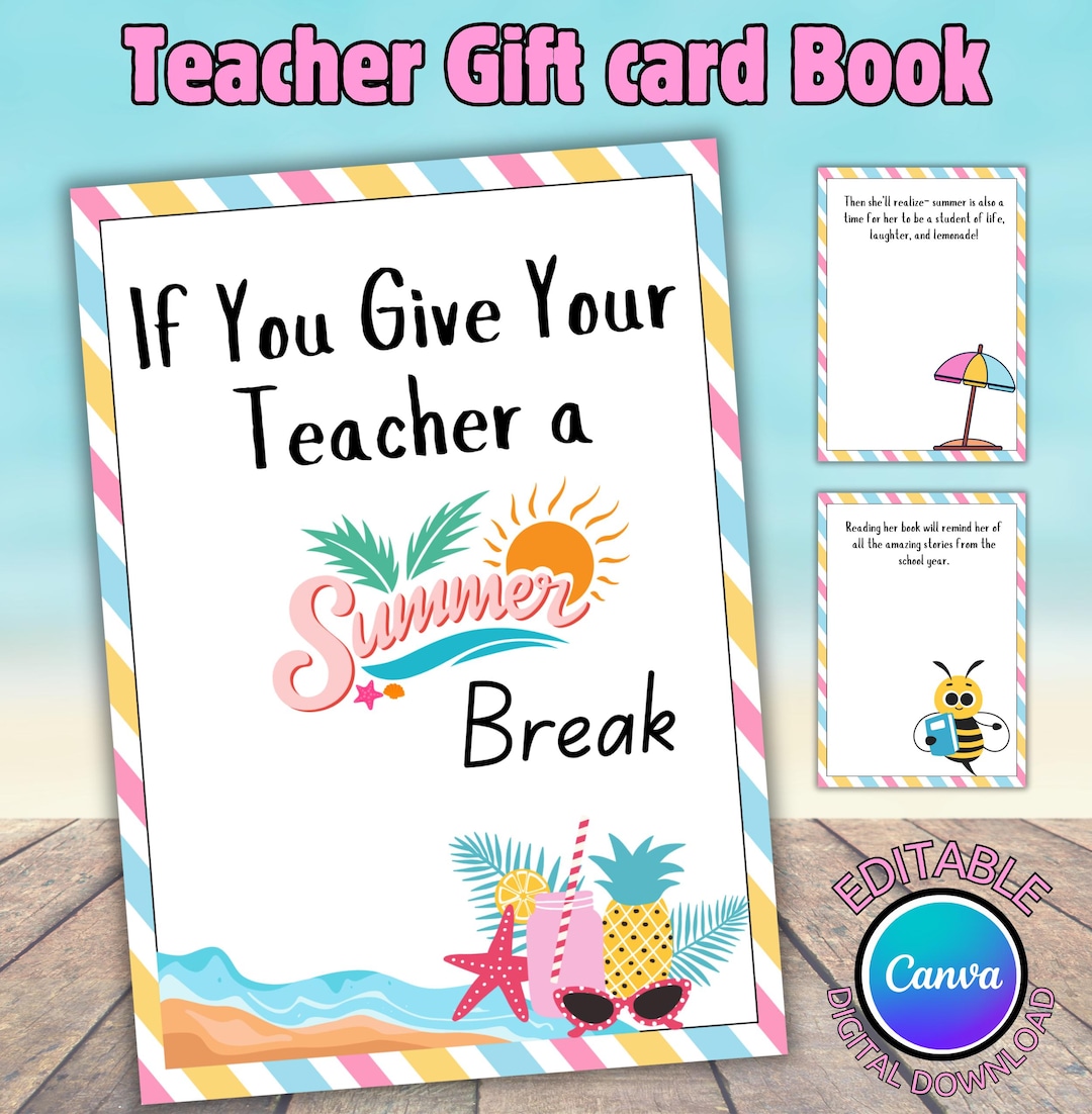 Bestseller If You Give Teacher a Summer Break, Gift Card Book for ...