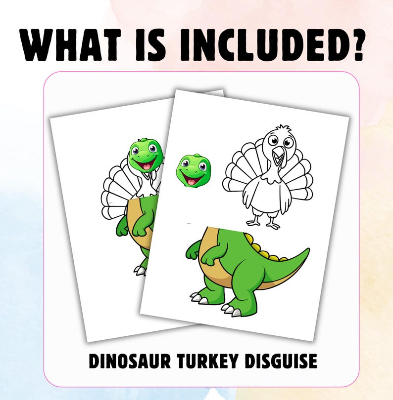 Turkey in Disguise Dinosaur Printable, Thanksgiving Turkey Activities ...