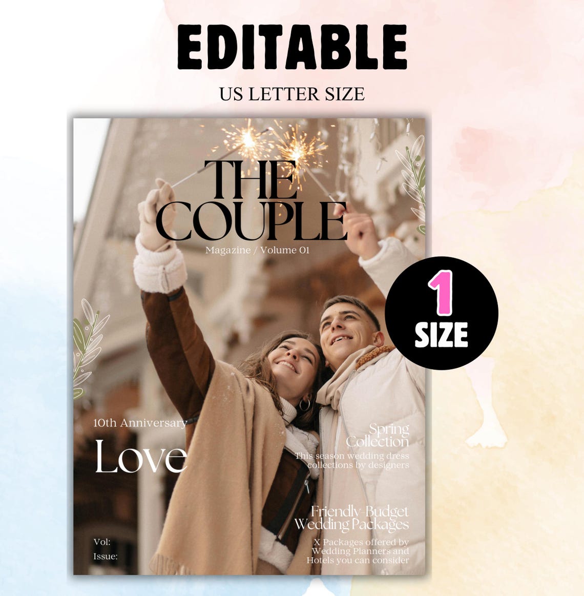 Trendy Custom Couples Magazine Template | Anniversary & Relationship ...