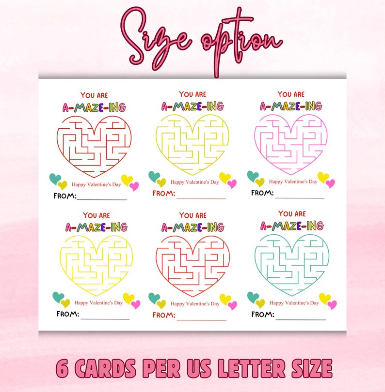 Kids Maze Valentine Cards Pencil Holder, Non Candy, Valentine Gift Card ...