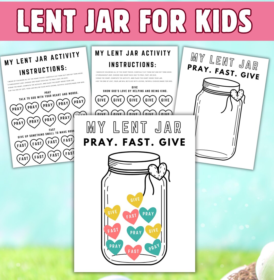 Lent Jar Activity for Kids, Childrens Lent, Lent Activity, Ash ...