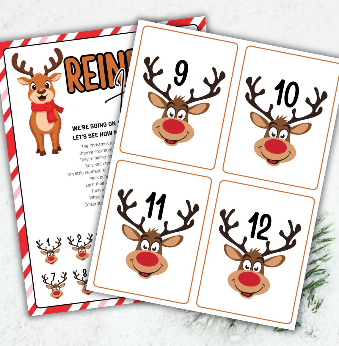 Christmas Reindeer Scavenger Hunt Printable for Kids, Kids Hunt ...