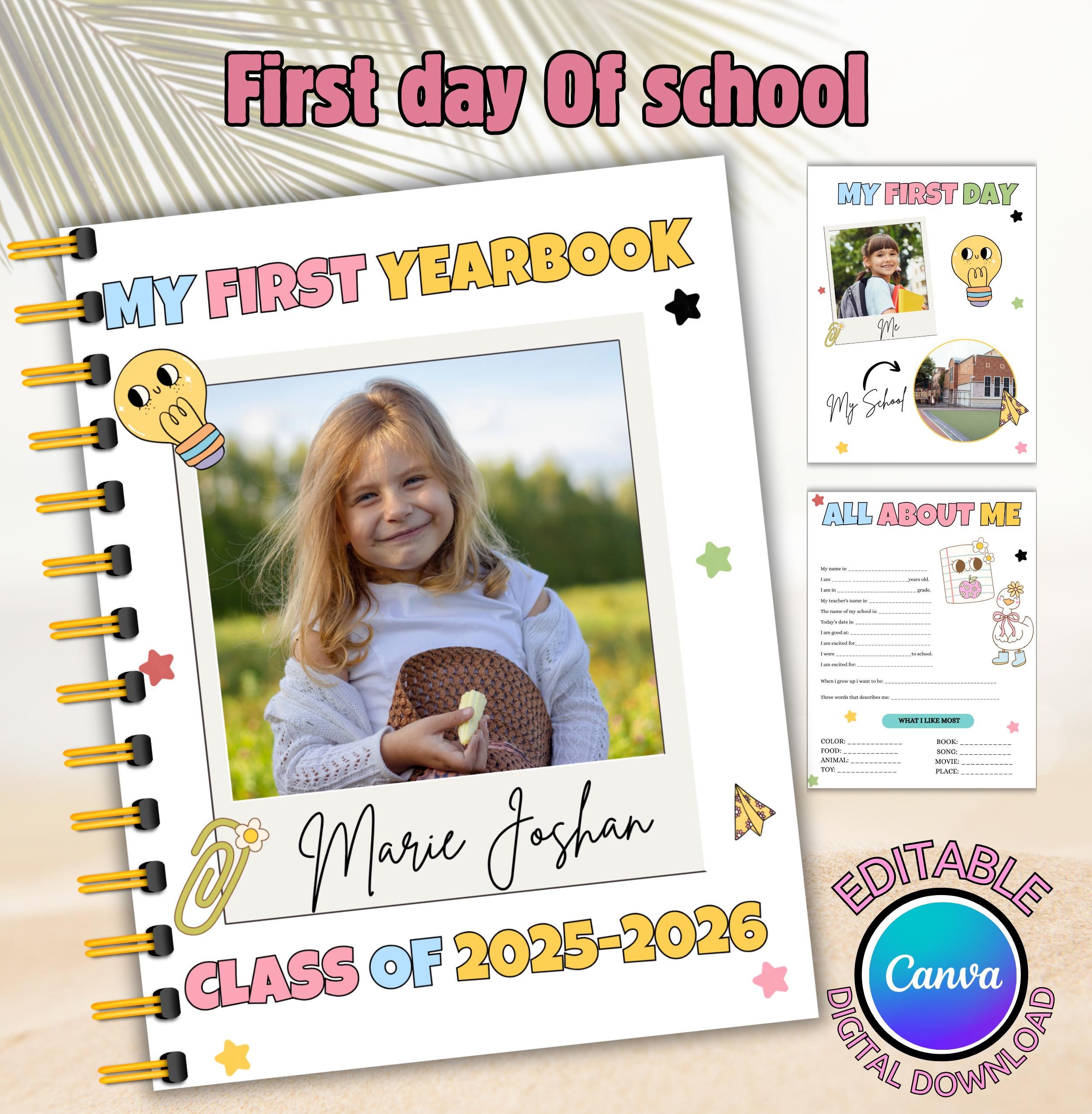 Editable First Day of School/ Preschool Memory Book Printable, Pre-k ...