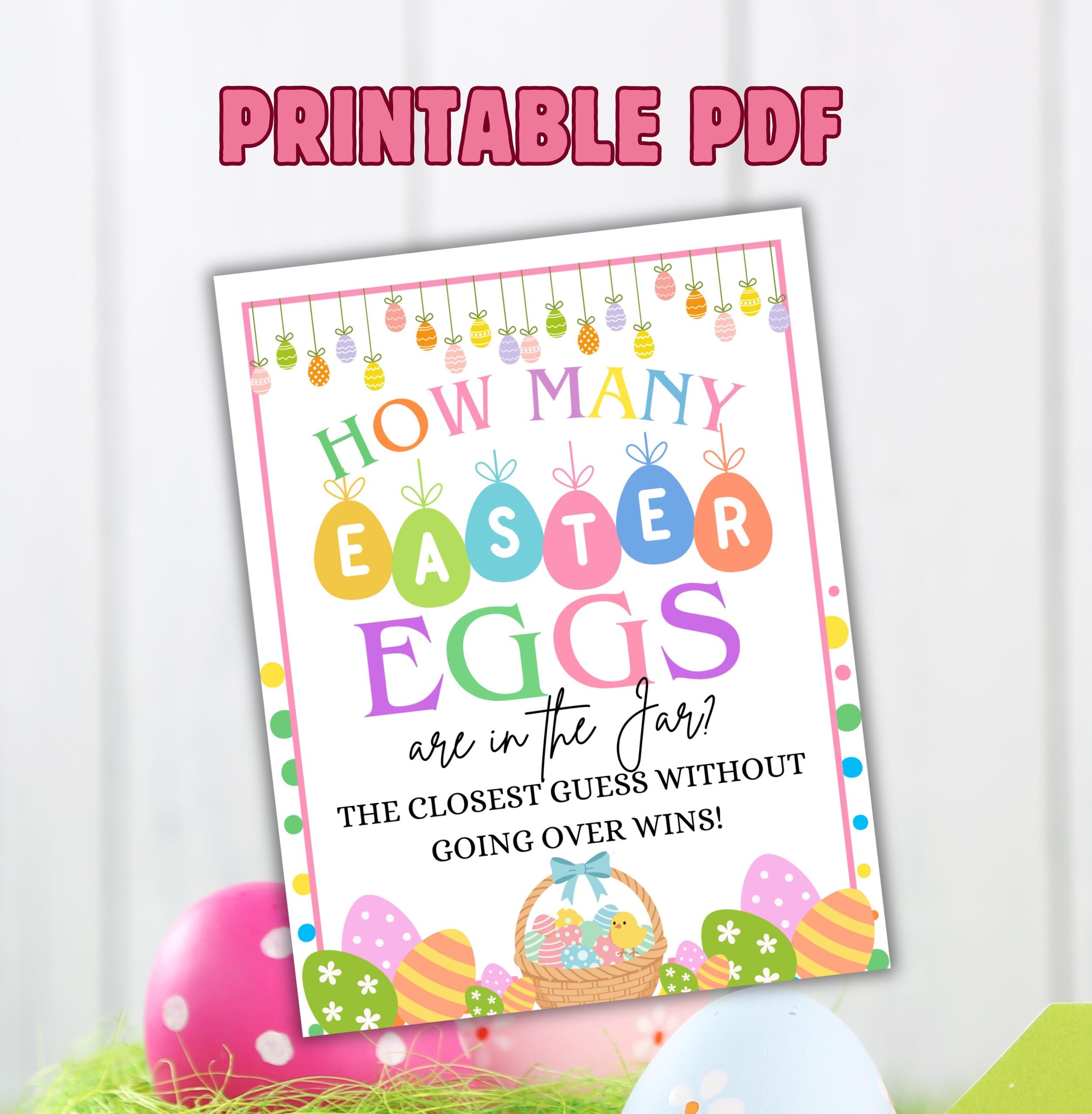 Easter Egg Guessing Game, Guess How Many Easter Eggs Are in the Jar ...