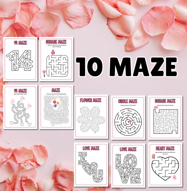 Valentines Day Printable Activity Bundle With Coloring Pages, Word ...