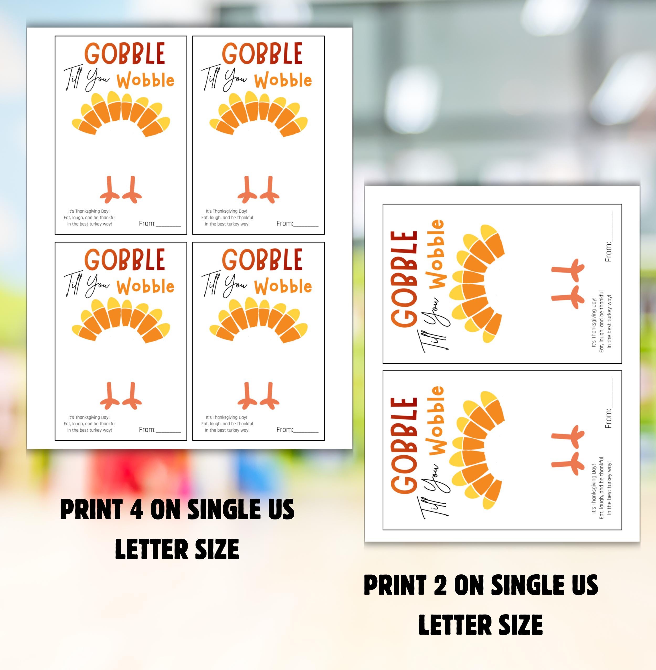 Gobble Till You Wobble Tags | Editable Thanksgiving Treat Tag | Instant ...