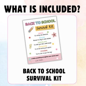 EDITABLE Back to School Survival Kit, First Day of School Gift Tag ...