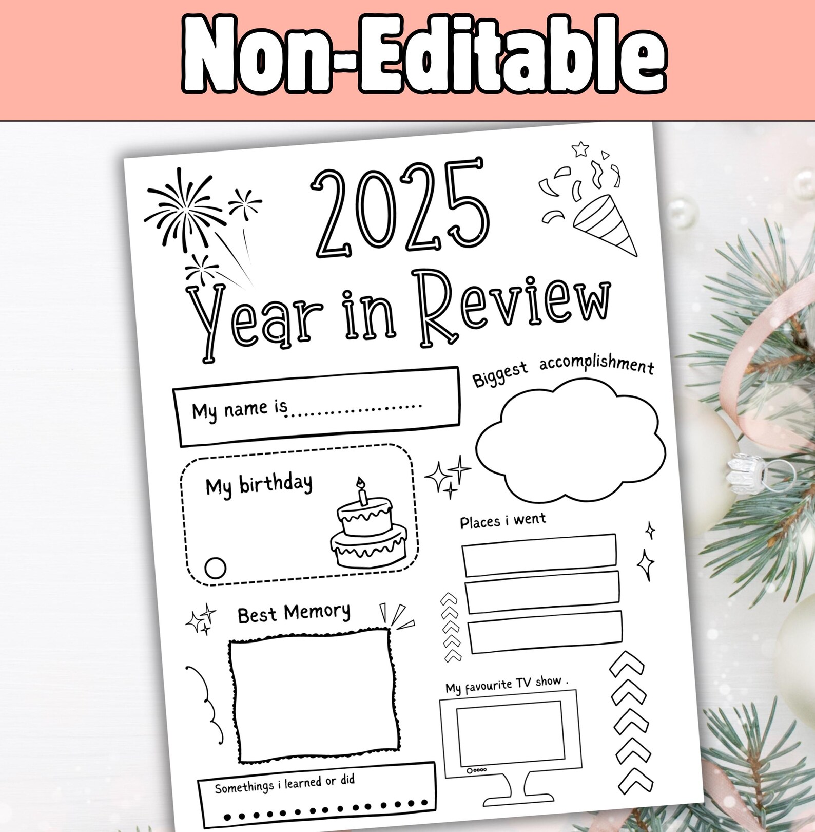 2026 New Years Goals Digital Download, 2026 New Years Printable, Year ...
