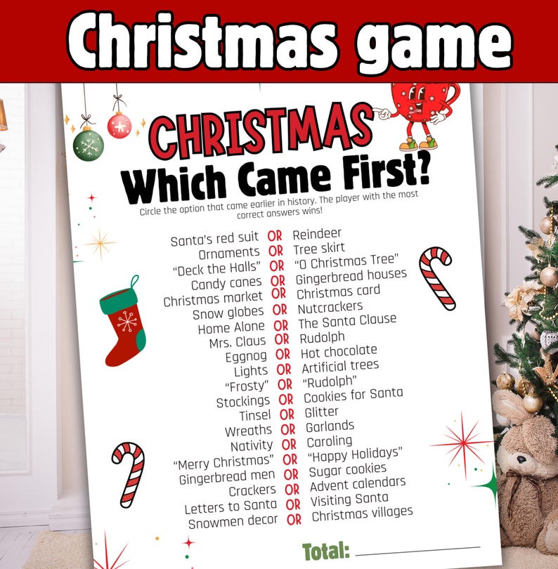Christmas Which Came First Game, Family Game Night, Christmas Trivia ...