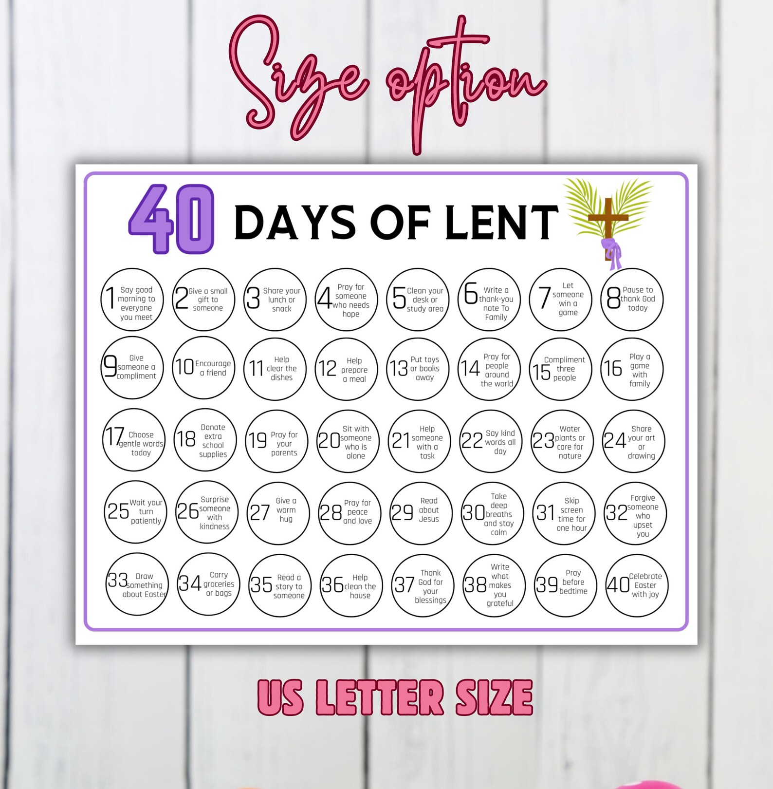 40 Days of Lent Countdown Calendar for 2026| Lent Countdown Calendar ...