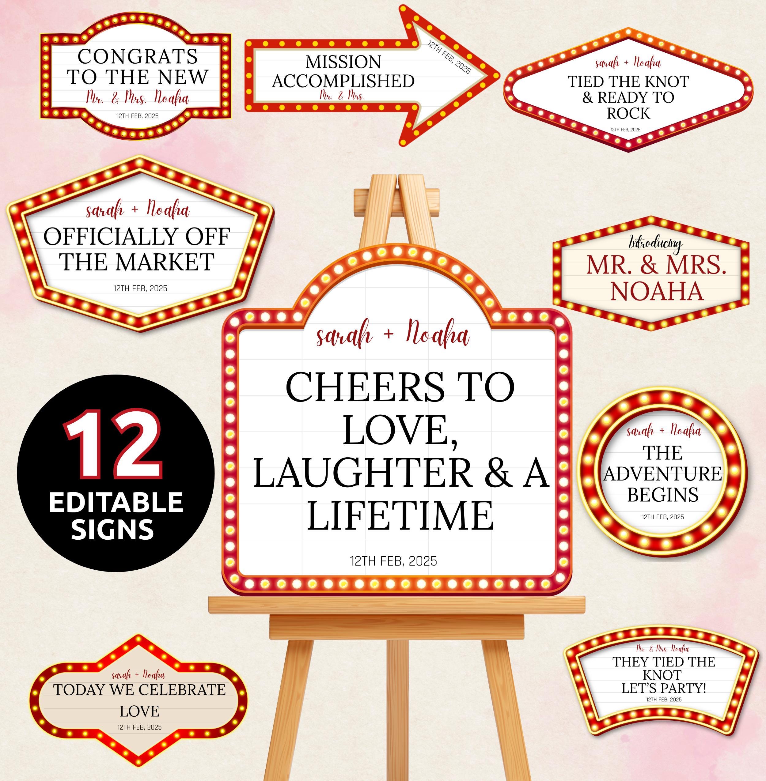 Wedding Marquee Sign Template, Wedding Bottle Service Sign, Reception ...