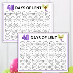 40 Days of Lent Countdown Calendar for 2026| Lent Countdown Calendar ...
