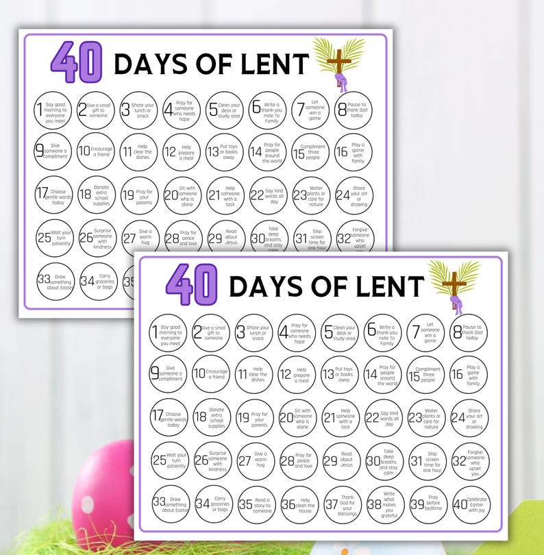40 Days of Lent Countdown Calendar for 2026| Lent Countdown Calendar ...