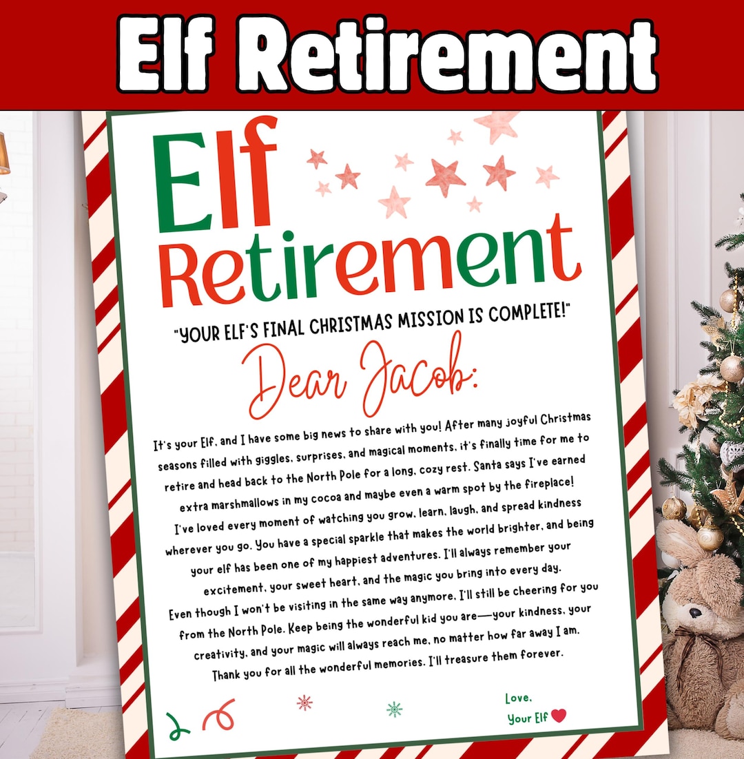 Editable Elf Retirement Letter, Elf Not Visiting, Elf New Mission ...