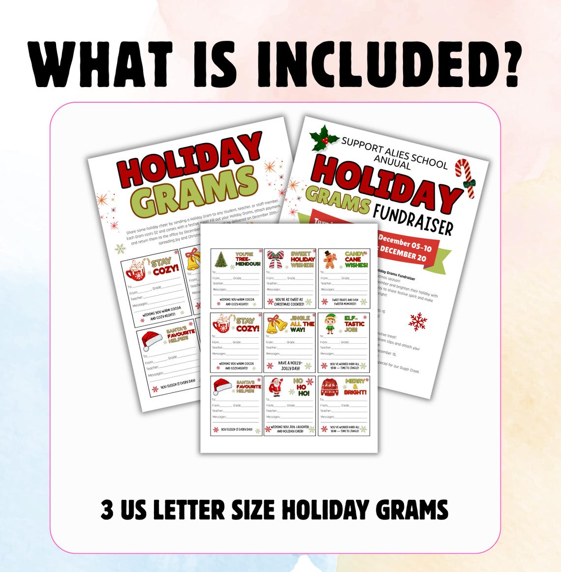 Editable Holiday Gram Flyer, Christmas Gram Flyer, Christmas Gram ...