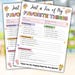 Printable Teacher Favorite Things List PDF, Teacher Appreciation ...