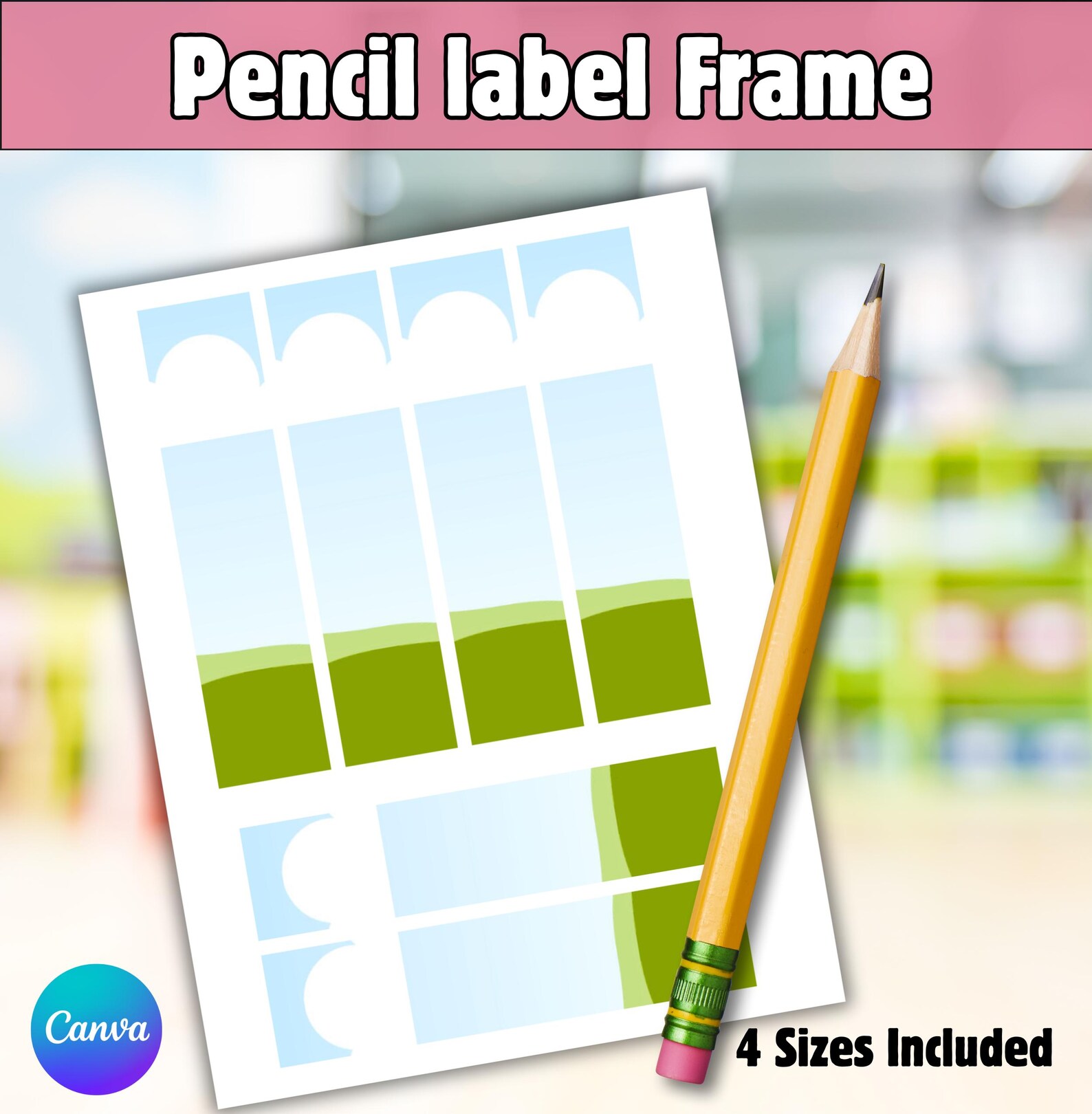 Bestseller Pencil Wrap Template Canva, Pencil Label Template,printable ...