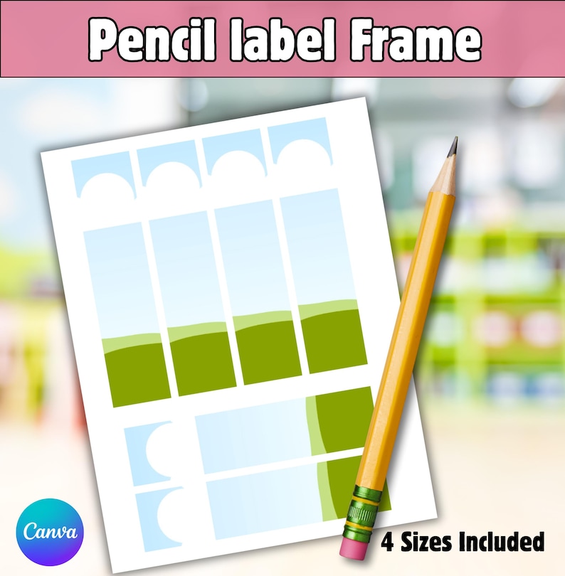 Bestseller Pencil Wrap Template Canva, Pencil Label Template,printable ...