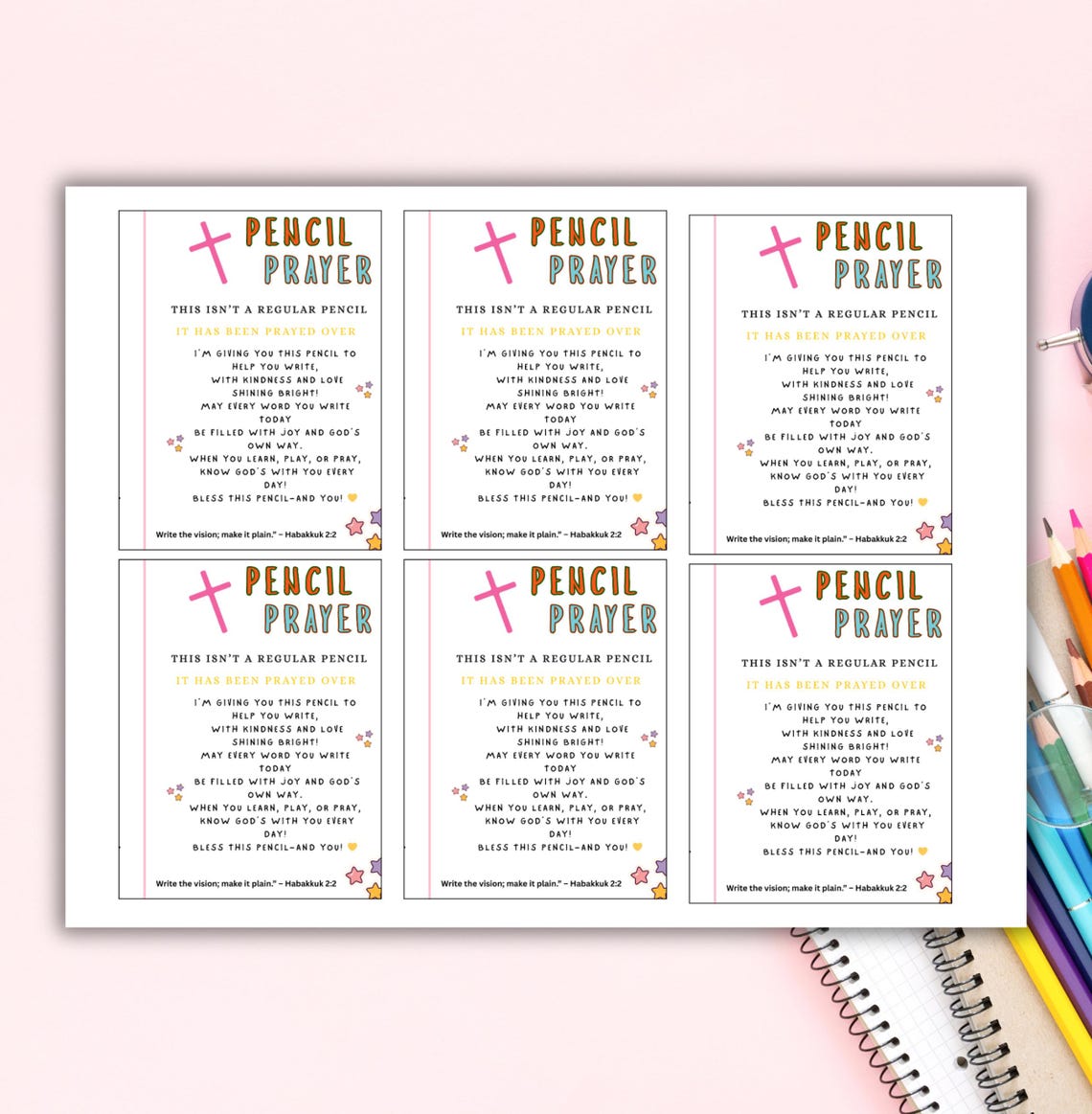 Pencil Prayer Tag, Backpack Blessing Kit, Back to School Blessing ...