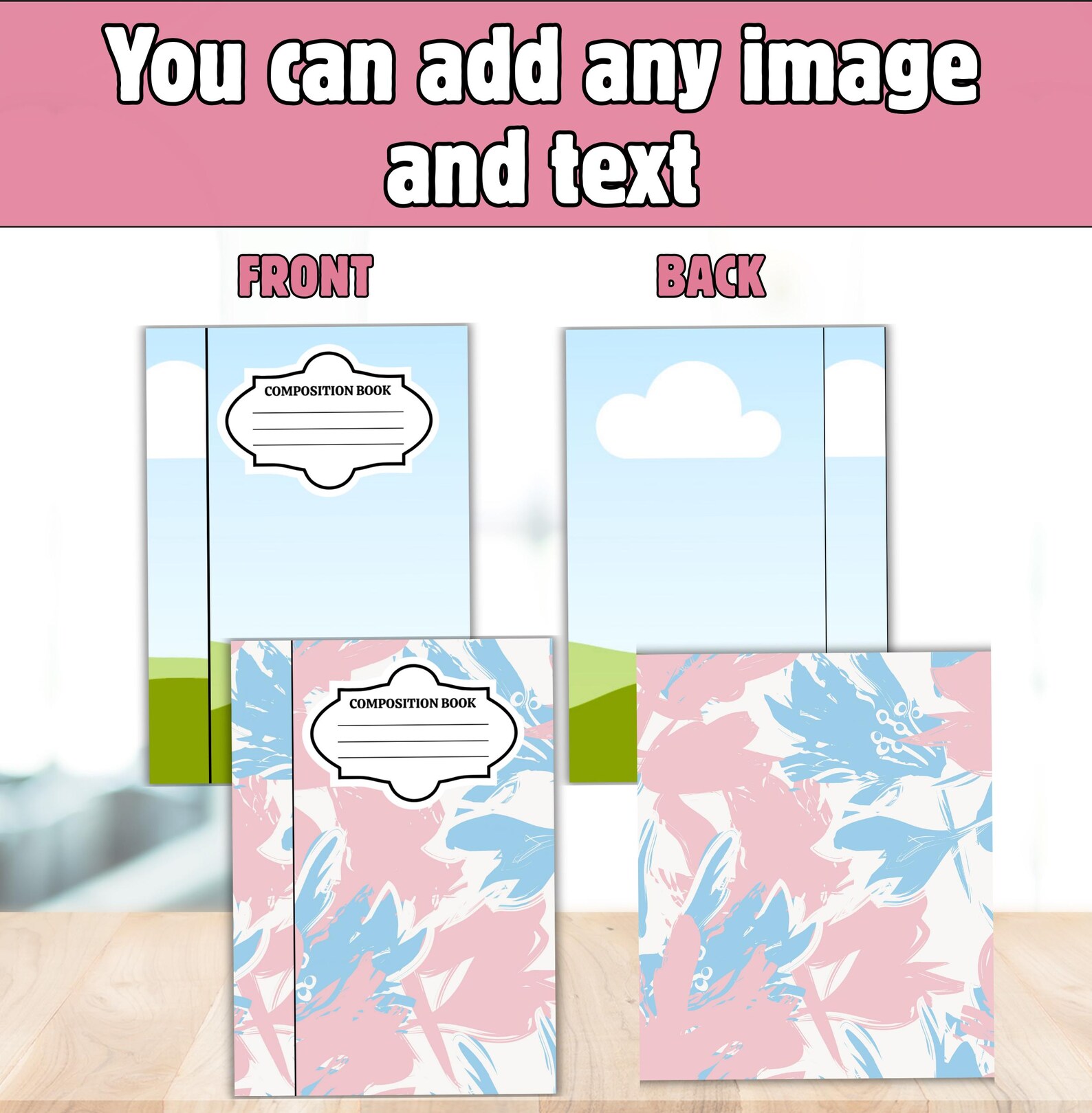 Custom Composition Notebook Template, Composition Notebook Cover ...