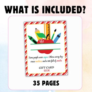 Teacher Appreciation Gift Card Book, Printable Teacher Gift Card ...