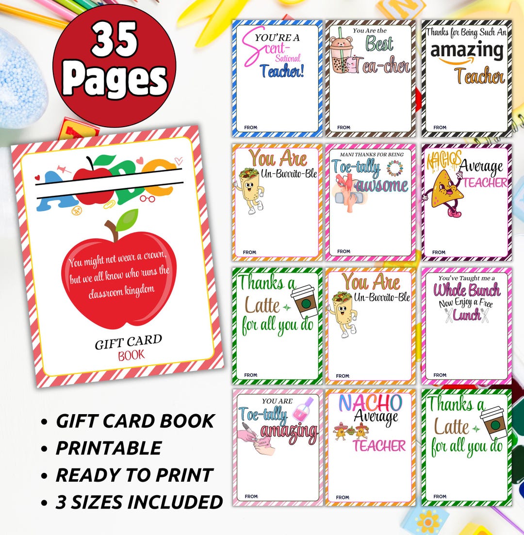 Bestseller Teacher Appreciation Gift Card Book, Teacher Gift Card ...