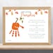 A Little Pumpkin Poem Handprint Printable, DIY Pumpkin Kids Poem Craft ...