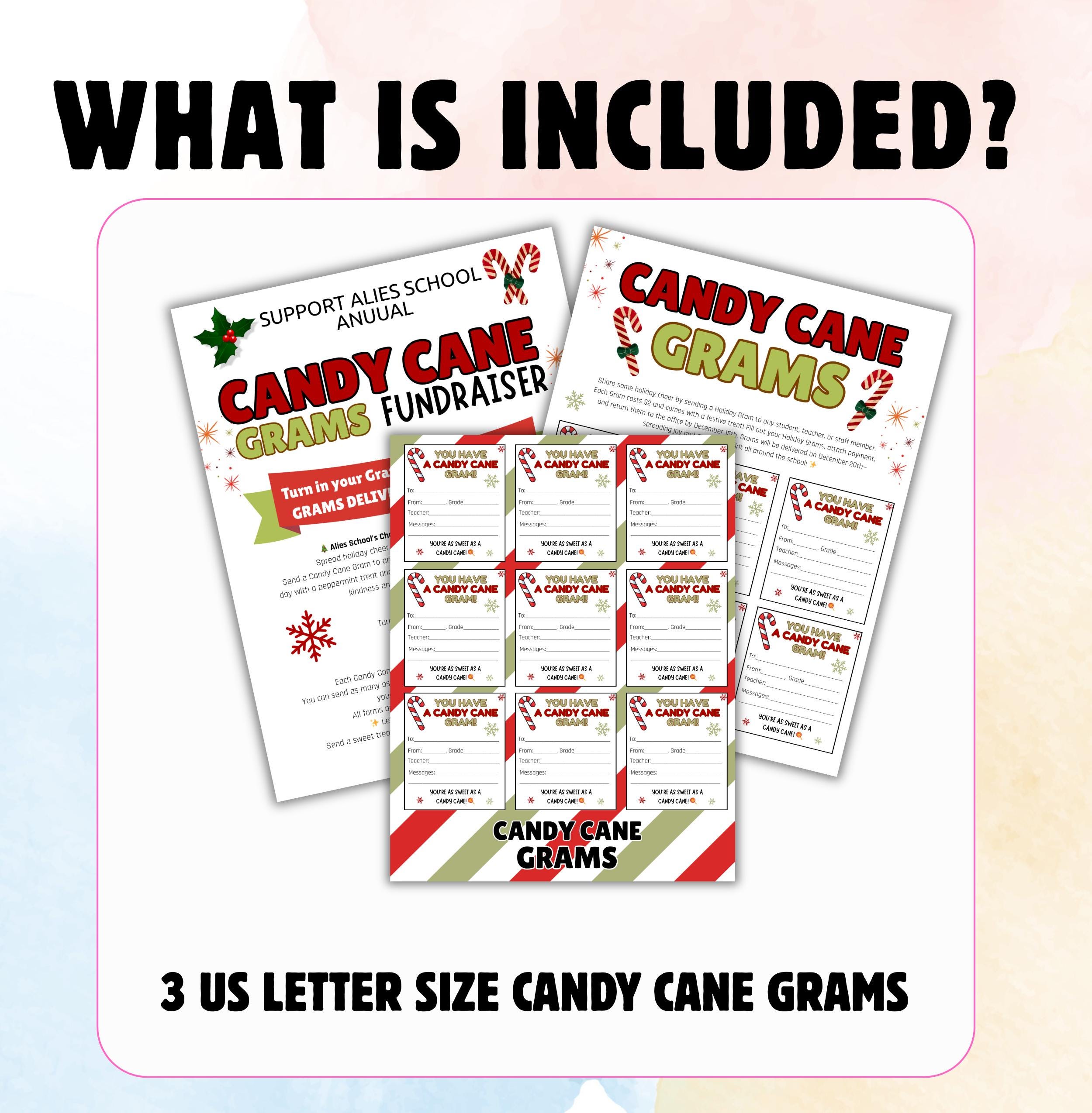 Editable Candy Cane Gram Canva Template, Holiday Christmas Grams ...