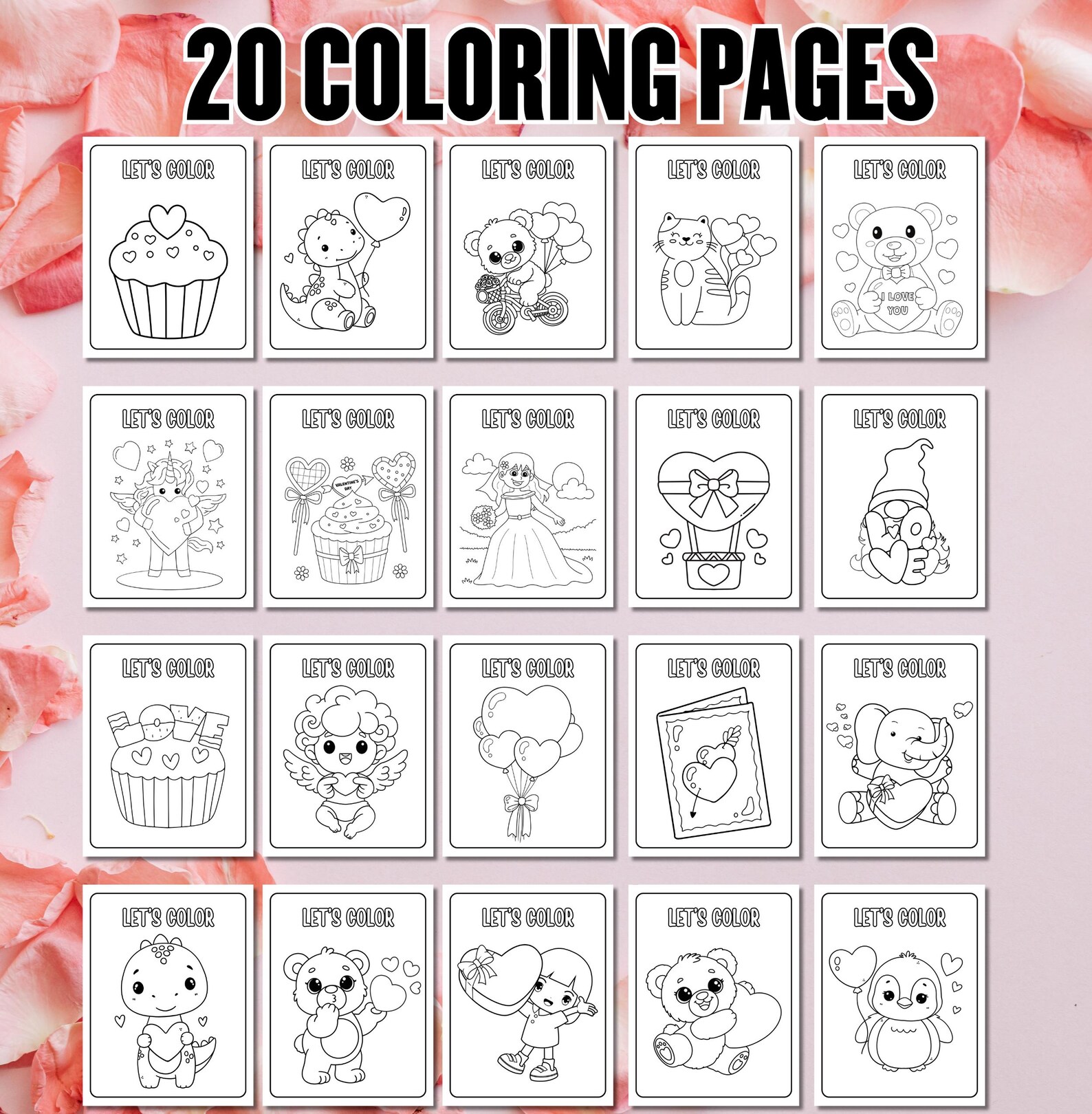 Valentines Day Printable Activity Bundle With Coloring Pages, Word ...