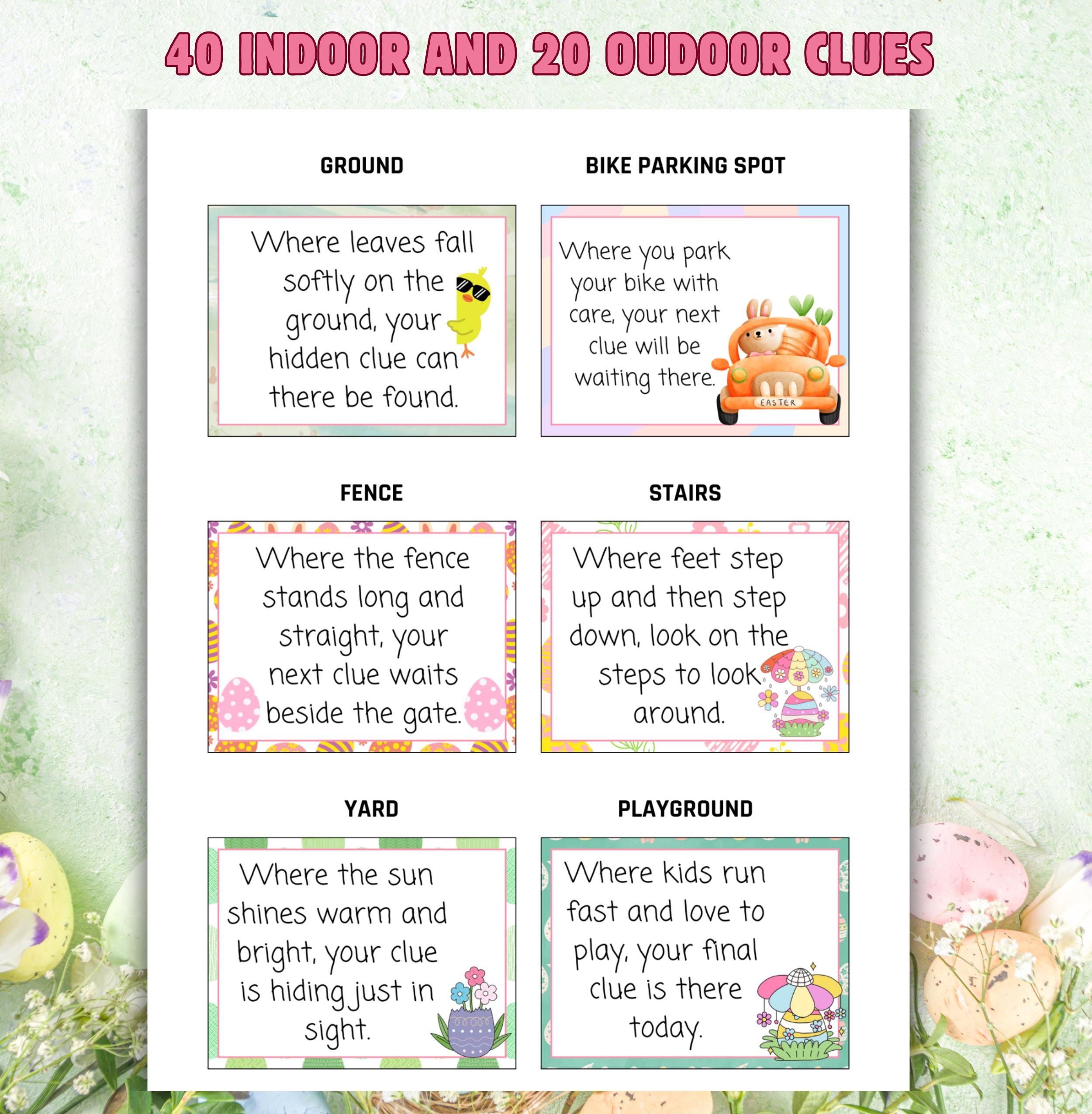 40 Easter Indoor and Outdoor Scavenger Hunt for Kids, Indoor Easter ...
