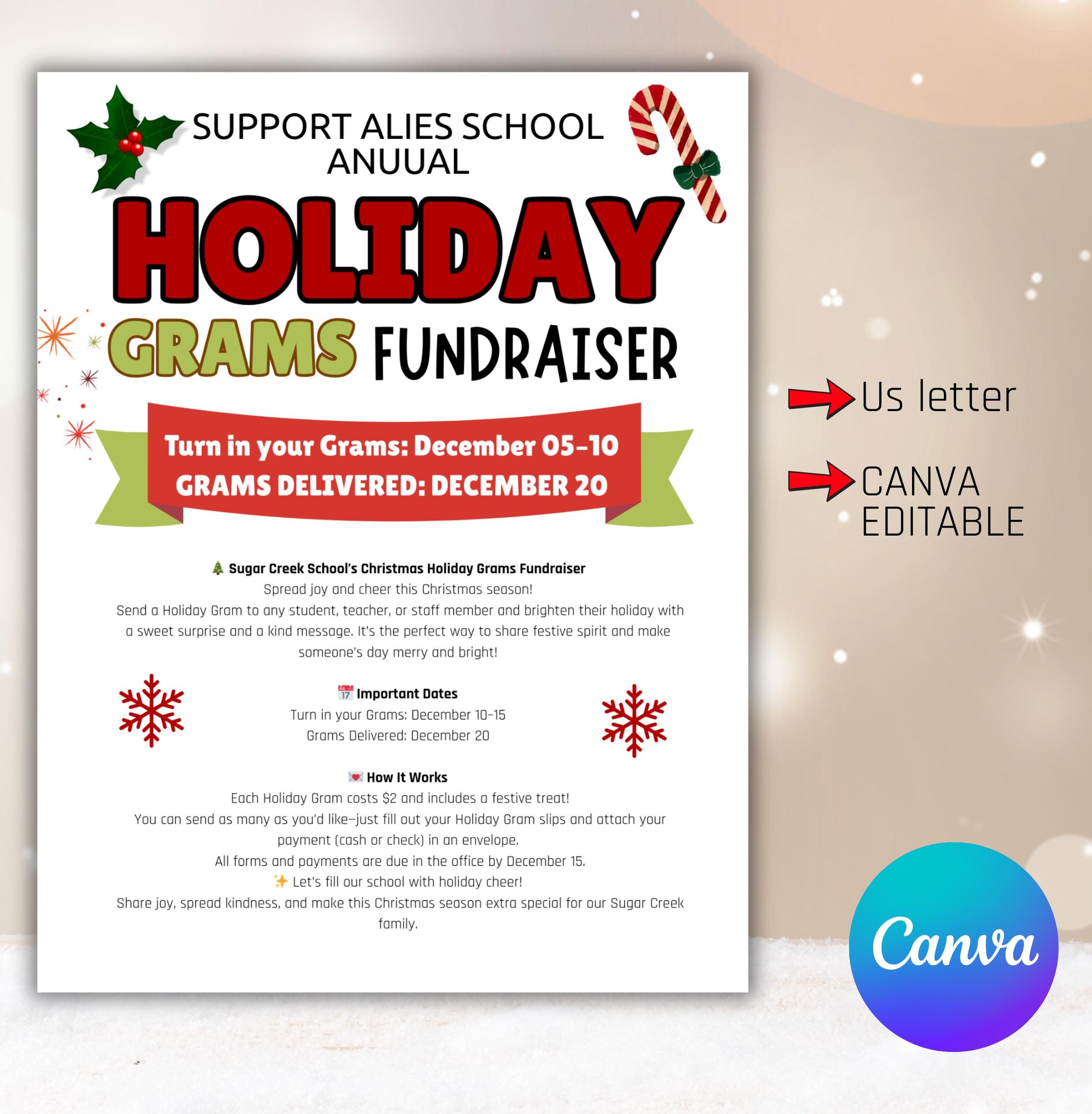 Editable Holiday Gram Flyer, Christmas Gram Flyer, Christmas Gram ...