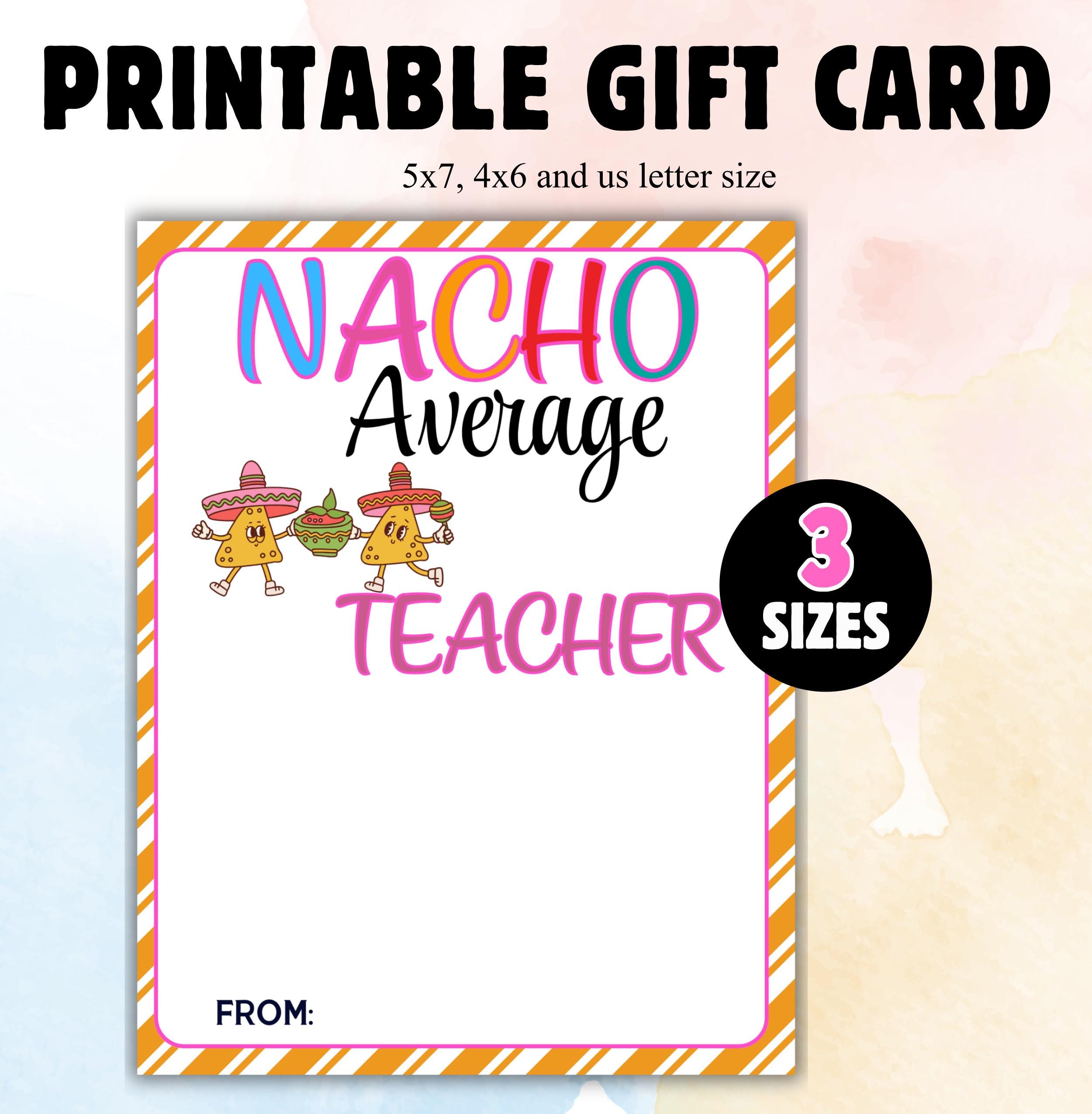 Teacher Appreciation Gift Card Book, Printable Teacher Gift Card ...