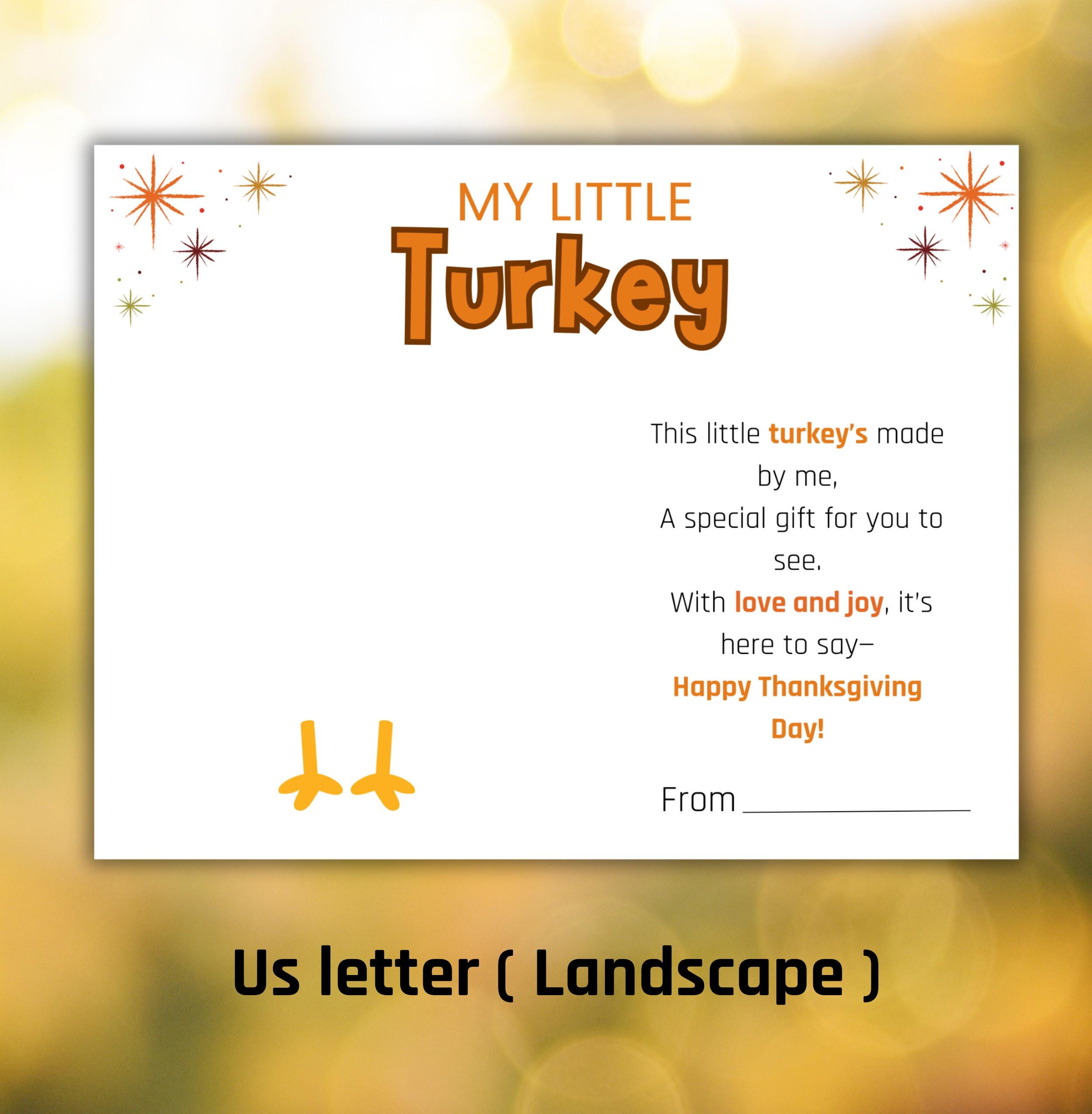 Turkey Handprint Poem Art: Kids Thanksgiving Keepsake (instant Download ...