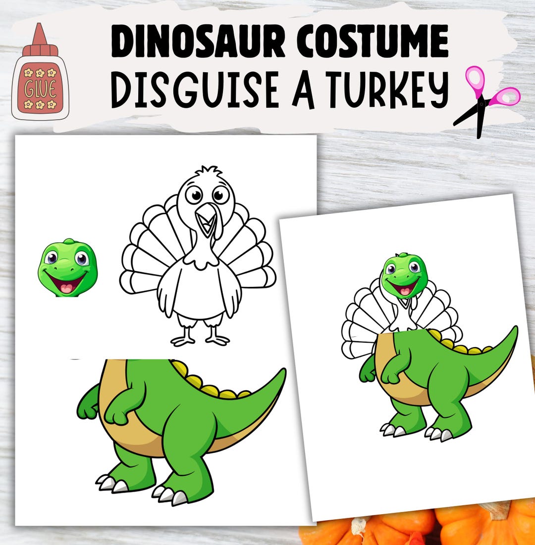 Turkey in Disguise Dinosaur Printable, Thanksgiving Turkey Activities ...