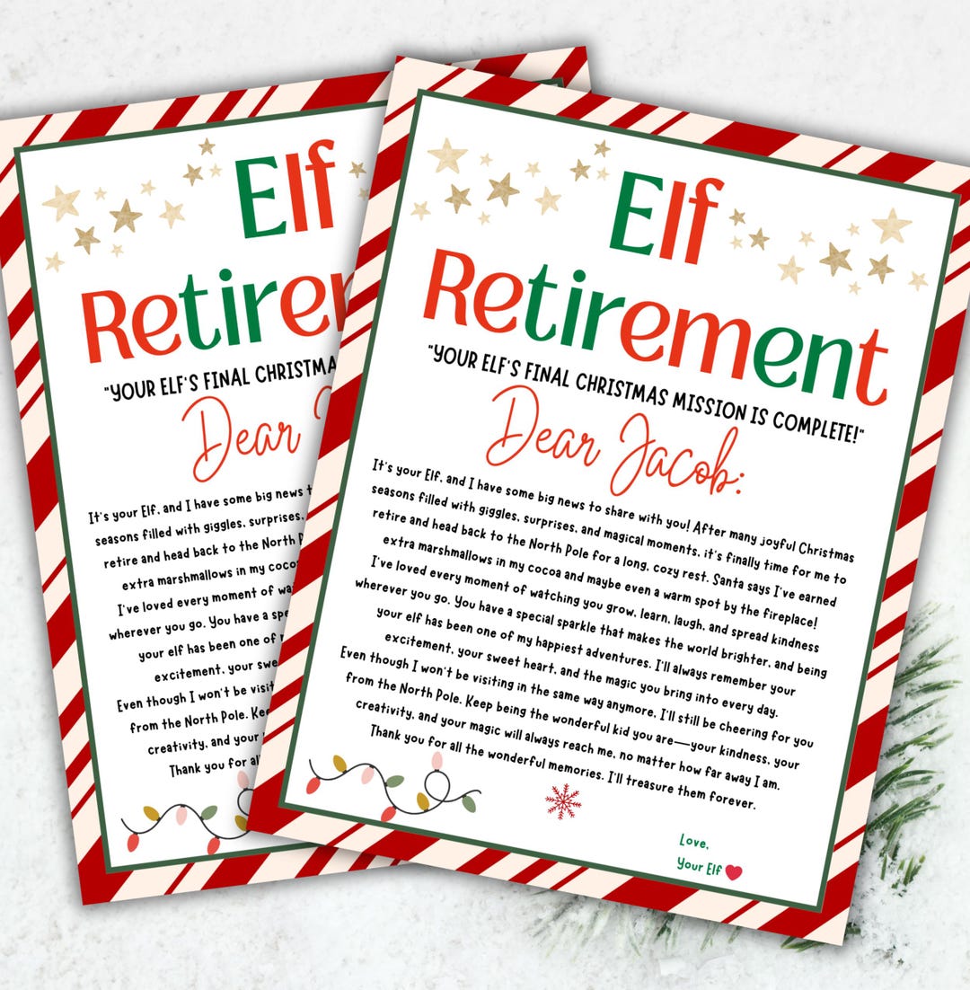 Goodbye to Retiring Elf Letter, Editable Elf Retirement Letter, Elf Not ...