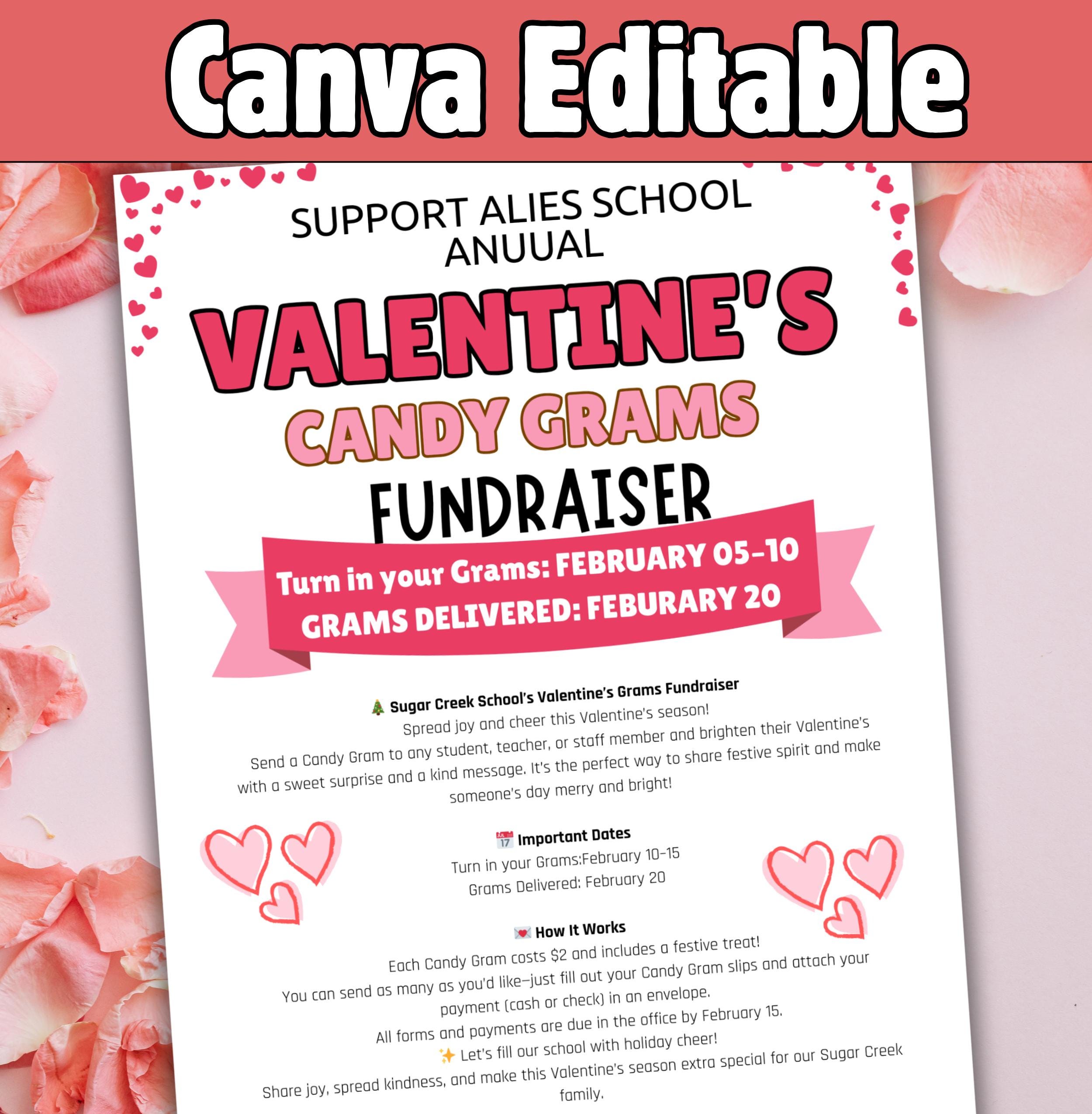 Valentines Day Candy Gram, Valentine's Day Candy Gram PTO, Valentine ...