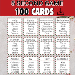 Christmas Taboo Game Printable Holiday Party Game With 100 Cards Fun ...