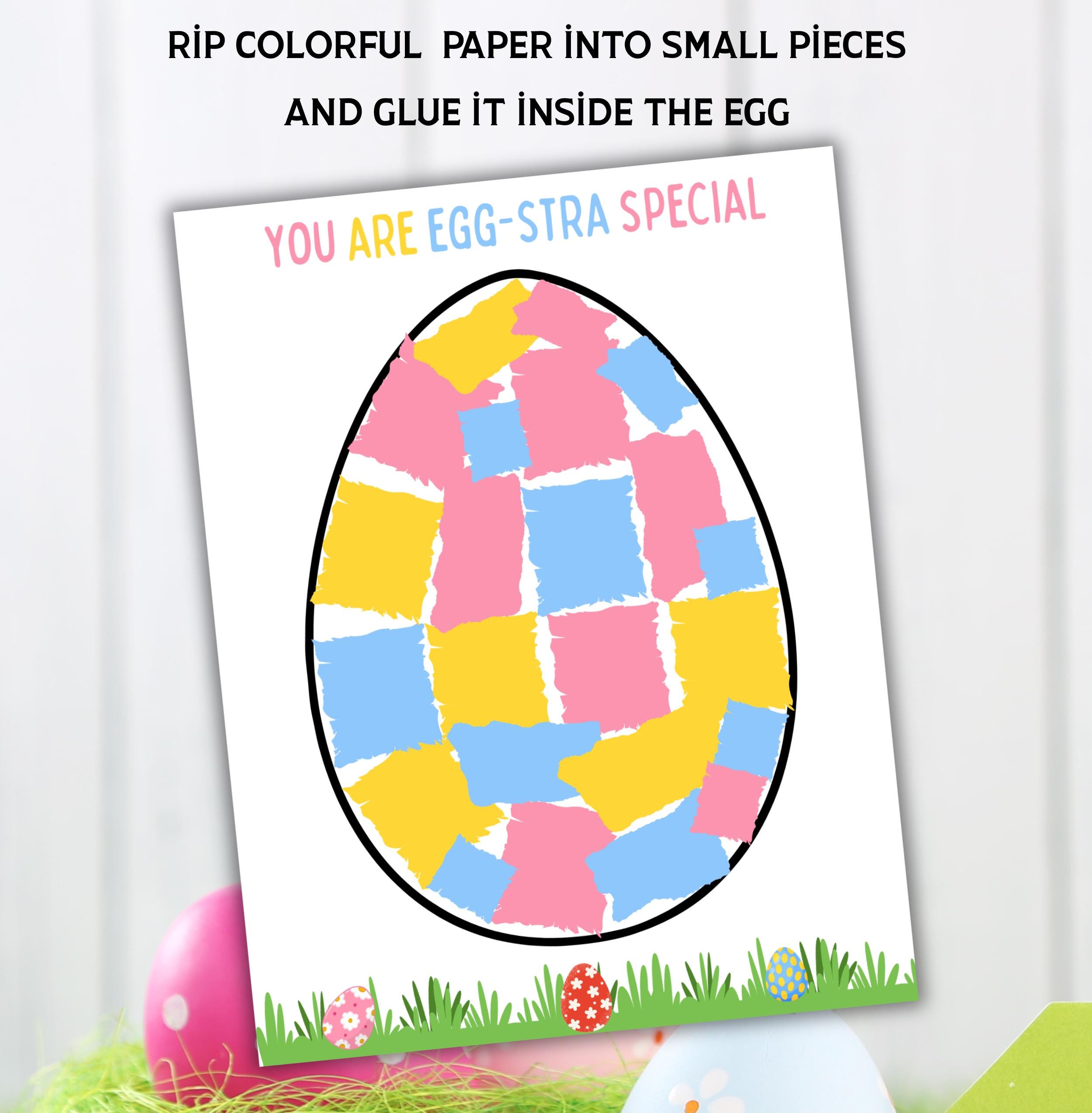 Easter Torn Paper Egg Crafts for Kids, Printable DIY Torn Paper Art ...