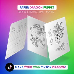 Paper Dragon Puppet Pearlie | DIY Printable Craft | Print-ready Pdf ...