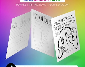 Paper Dragon Puppet Ice Cream | DIY Printable Craft | Print-ready Pdf ...