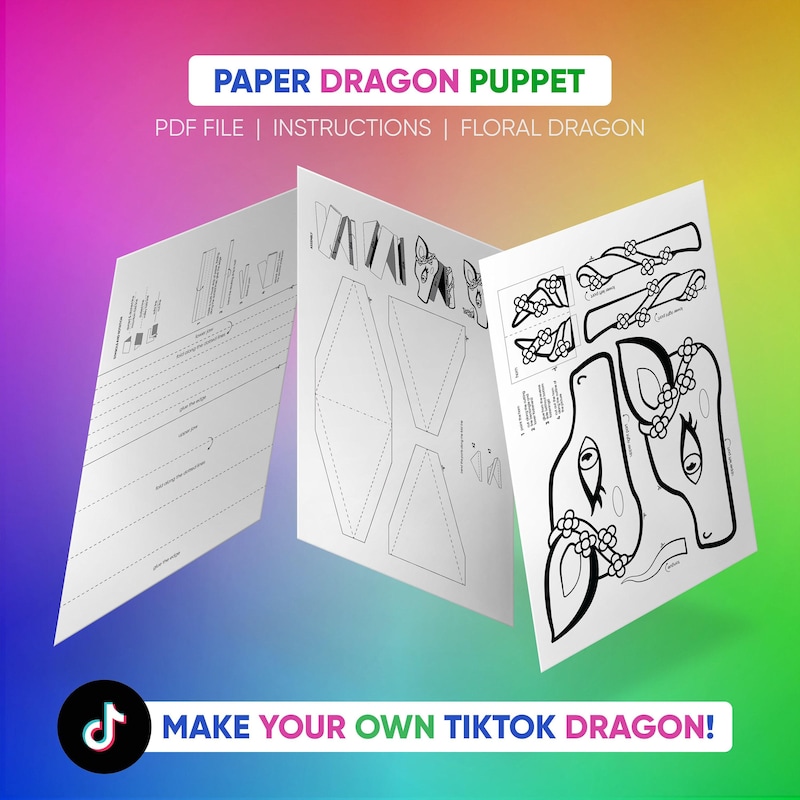 Paper Dragon Puppet Base - Etsy