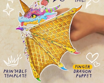 Paper Dragon Puppet Pearlie | DIY Printable Craft | Print-ready Pdf ...