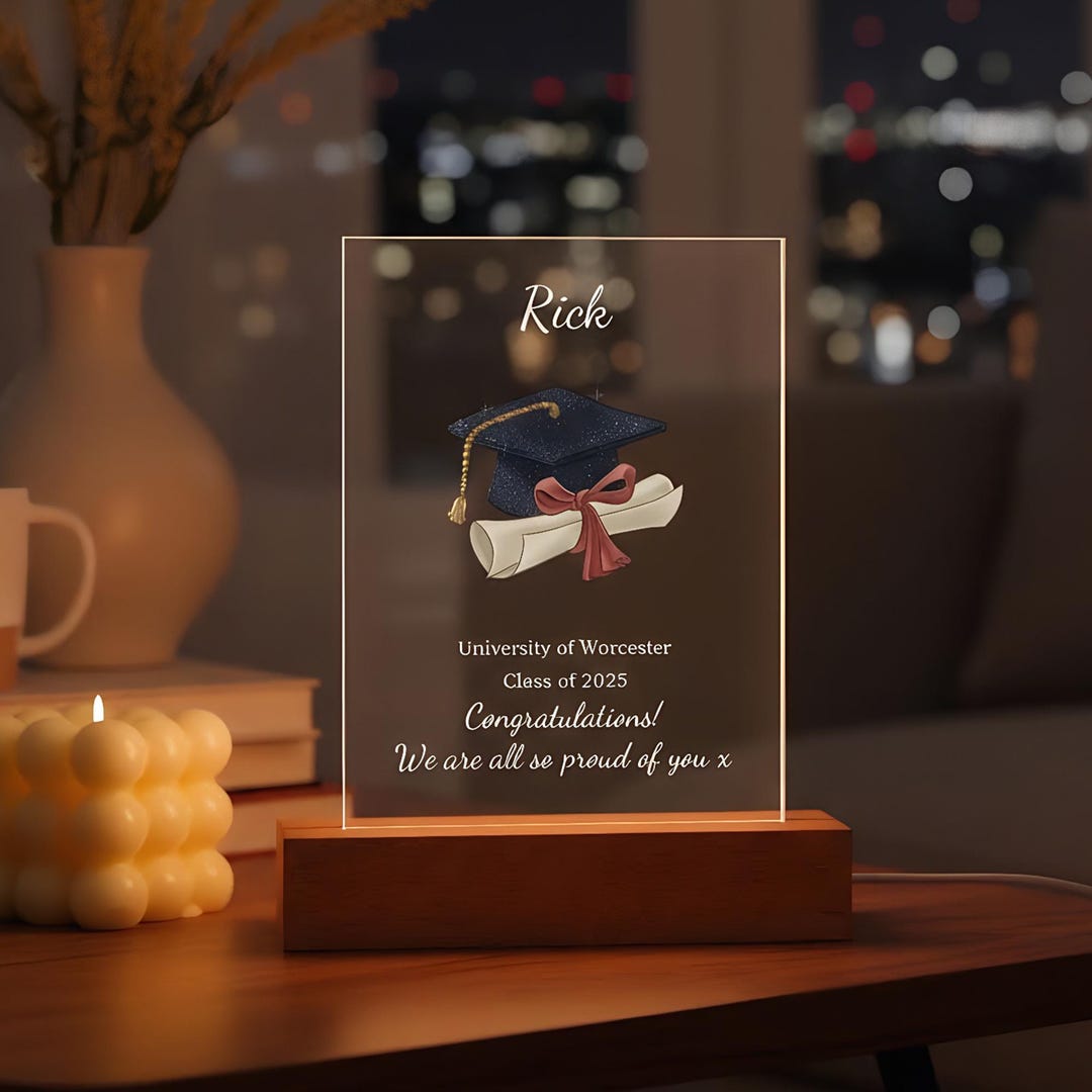 Personalized Graduation Cap & Diploma LED Night Light, University of ...