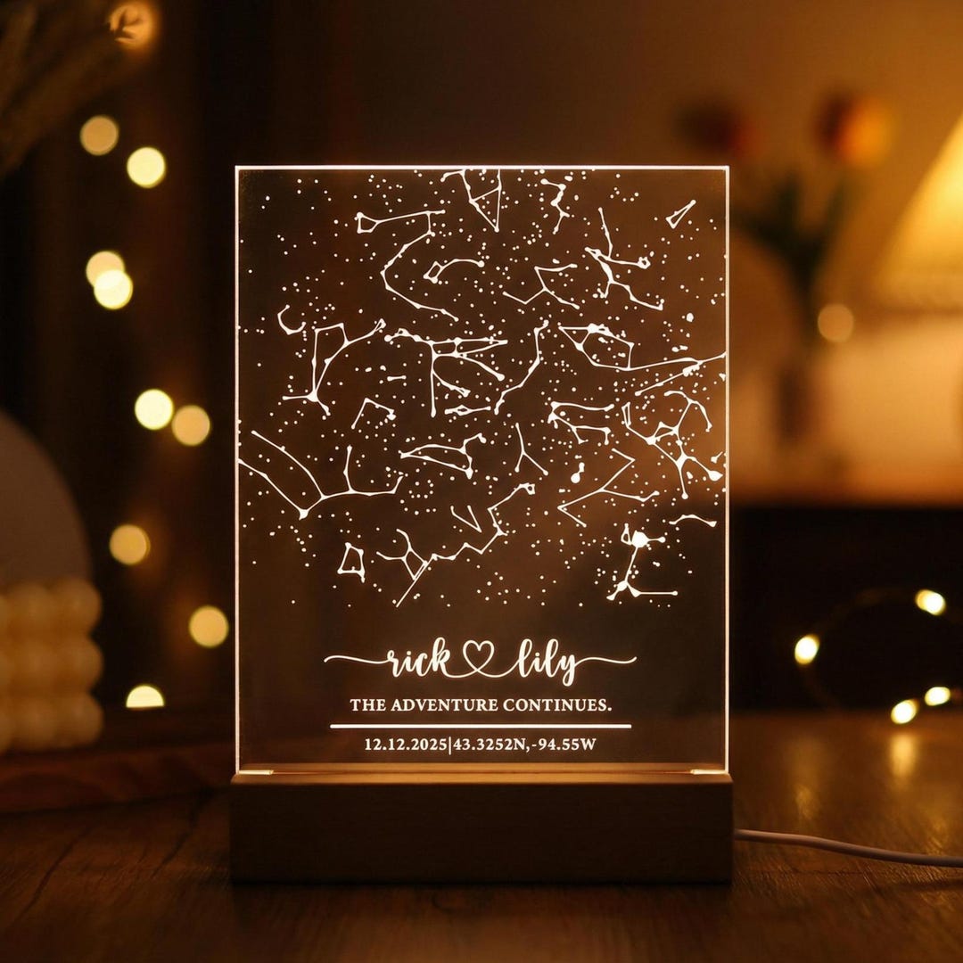 Custom Constellation Map 3D Illusion Night Light, Peronalized Night ...
