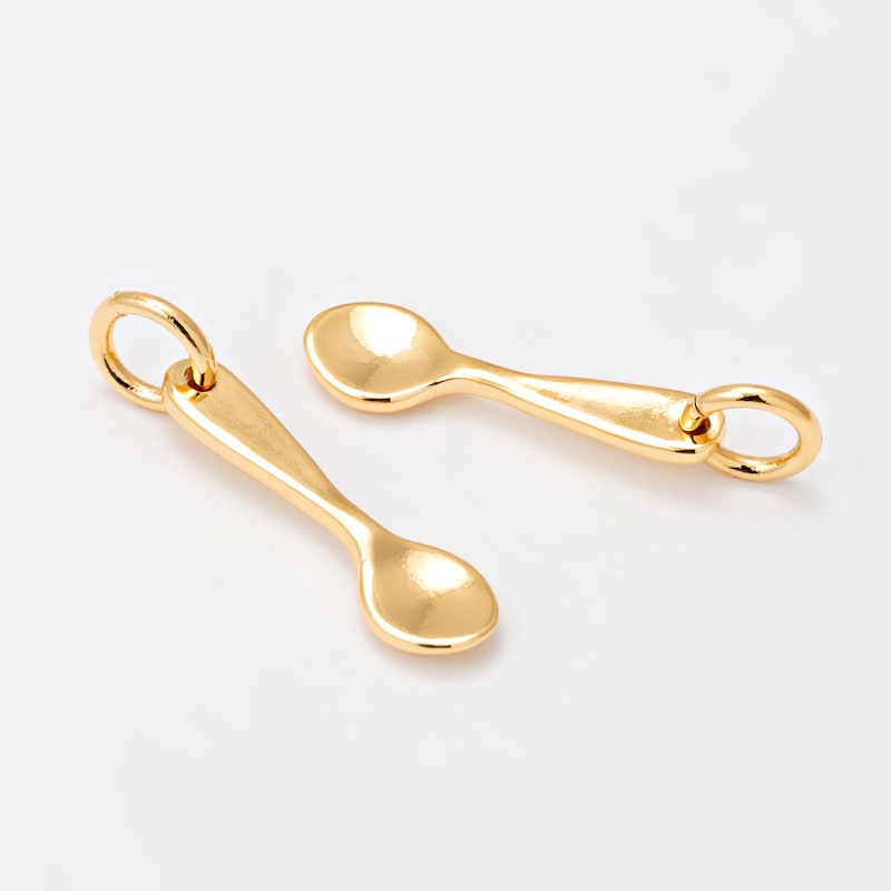 Gold Jewelry Spoon Charm - Etsy