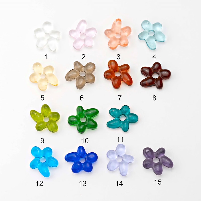 Glass Flower Beads - Etsy