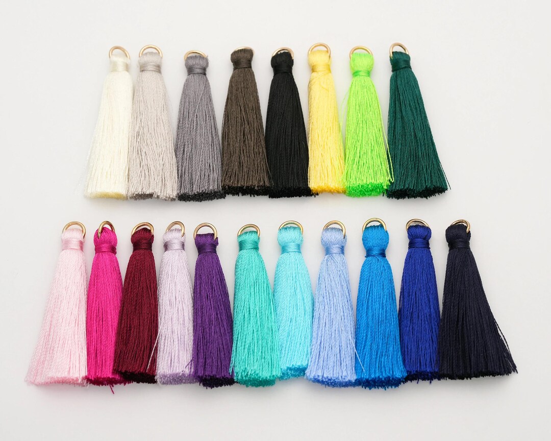 6PCS - 45mm Cotton Tassels, 19 Colors Mini Tassels, Handmade Cotton ...