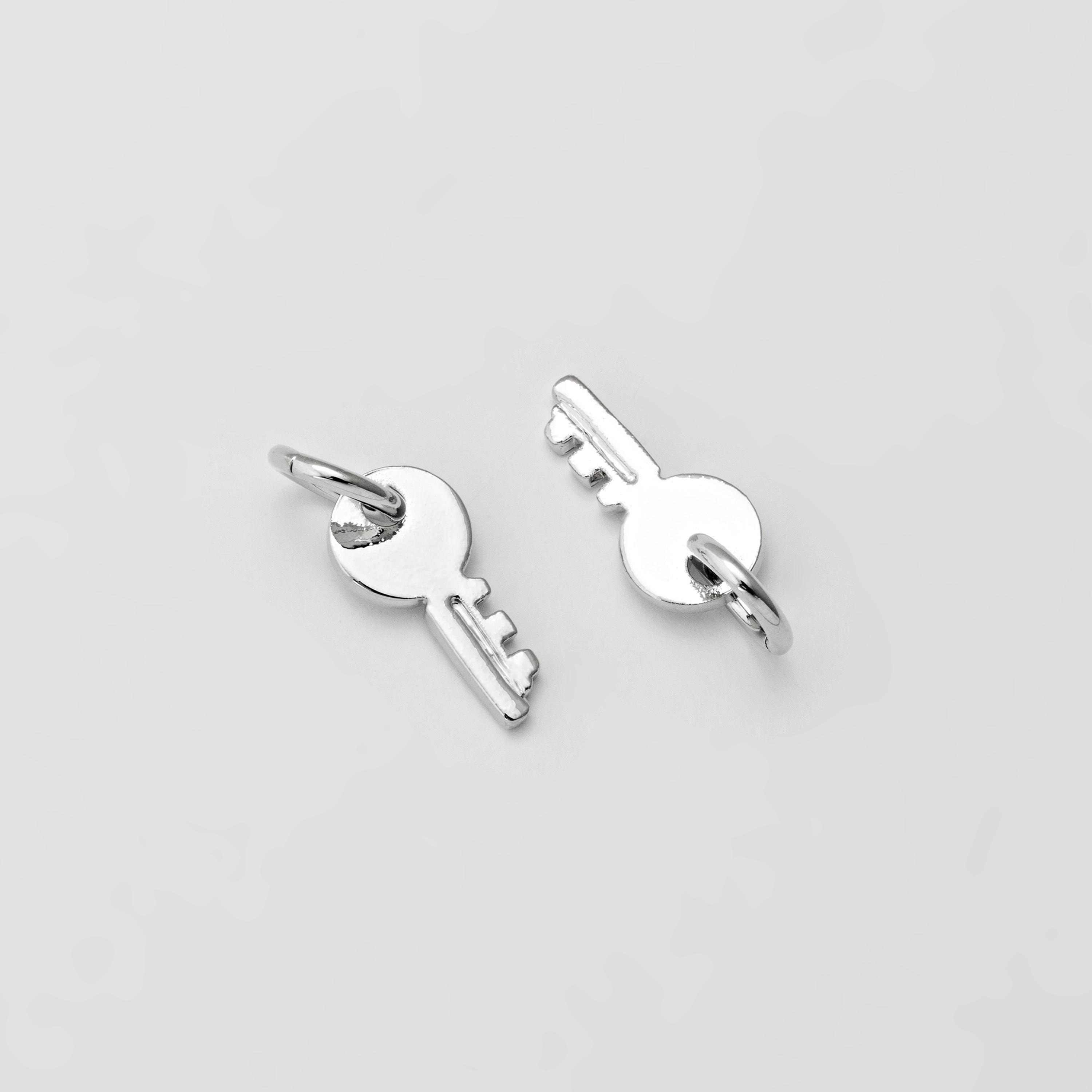4PCS - Mini Key Charm Pendant, Small Metal Key Dangle for Necklace ...