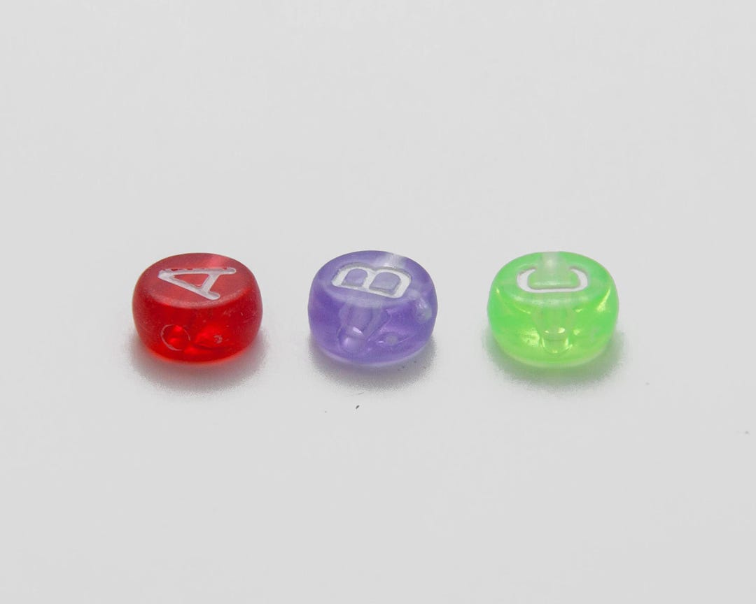 20 Grams (150PCS) - Alphabet Acrylic Bead Mix ,round Bead Initial ...